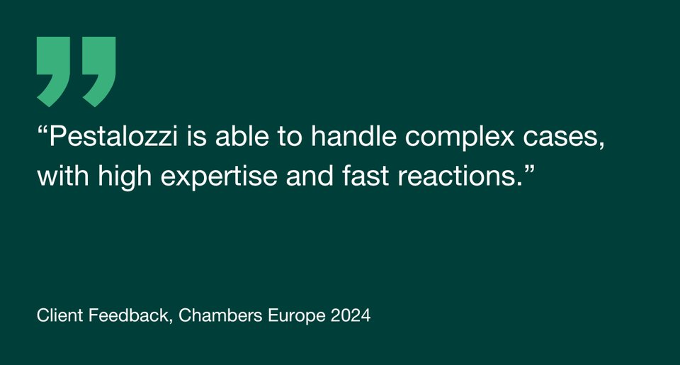 Pestalozzi highly recommended by Chambers Europe 2024 | Pestalozzi ...
