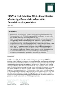 FINMA Risk Monitor 2023 – identification of nine significant risks ...